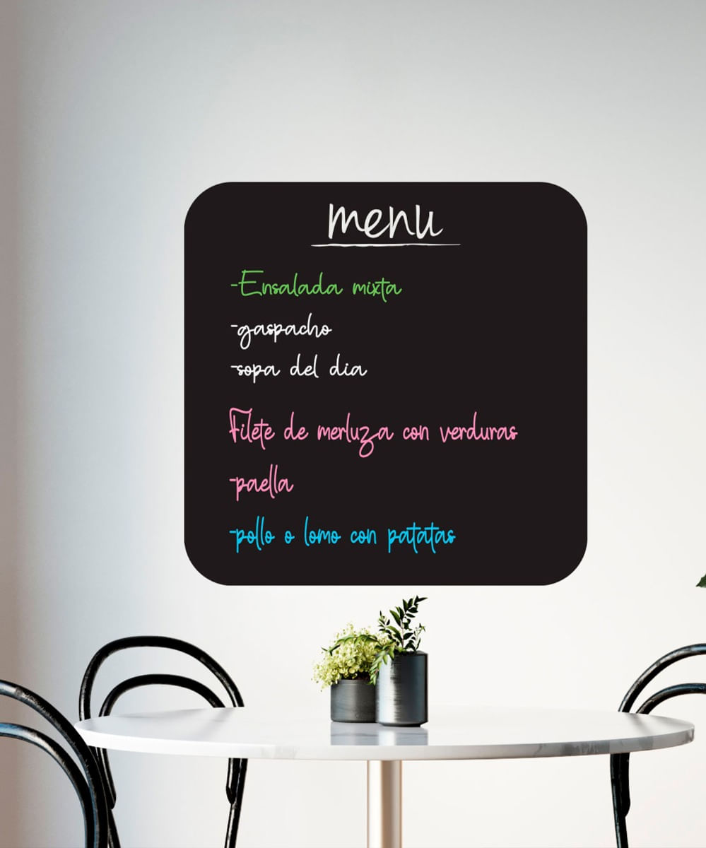 Vinilo Decorativo Cartel Menú En Pizarra - Adazio - Dekosas