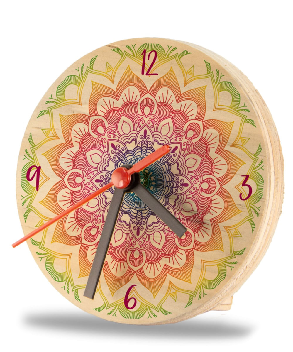 Reloj De Mesa Mandala Tornasol 12 x 12 cm - Gama Digital - Dekosas