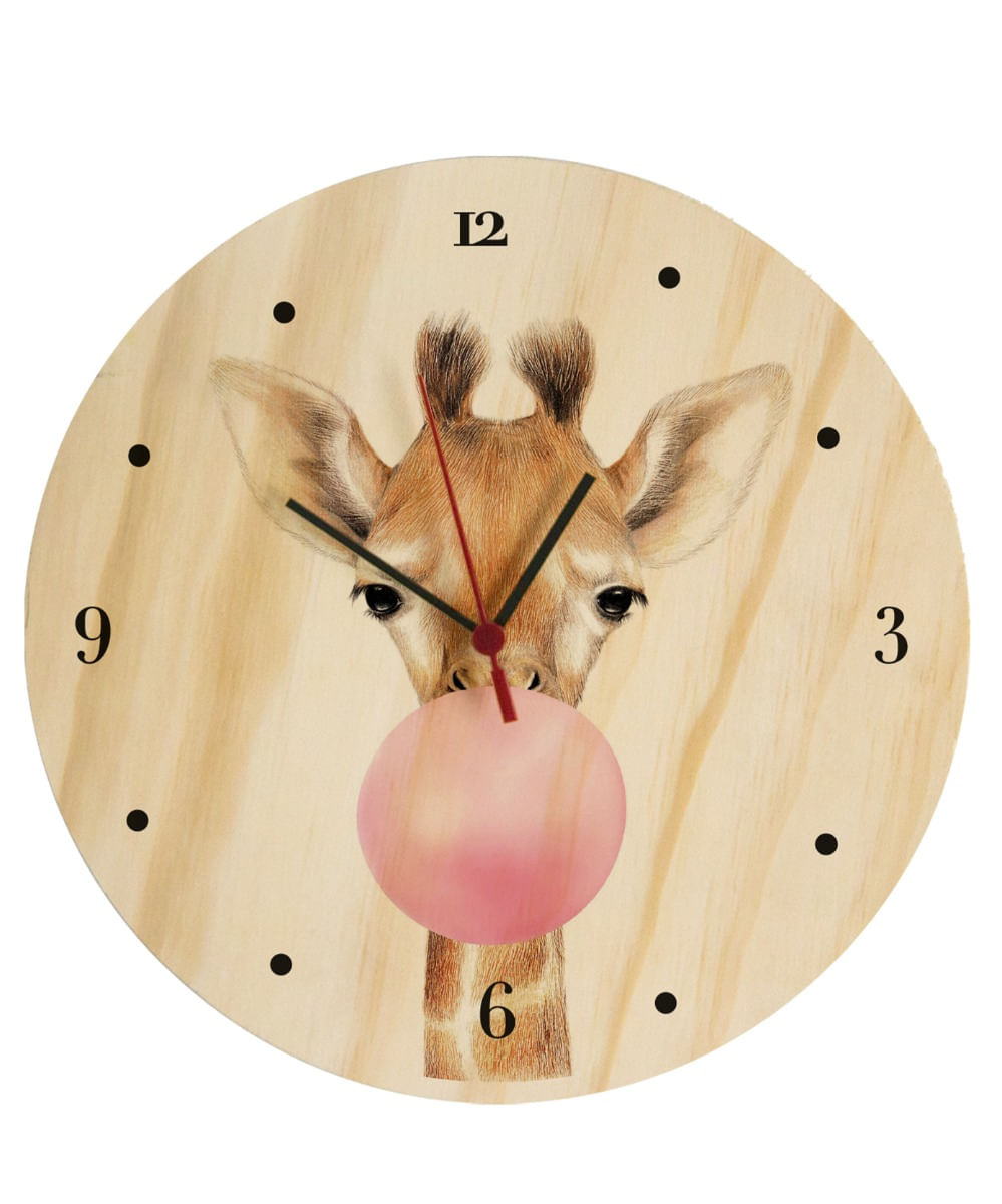 Reloj De Pared Jirafa Chicle - Gama Digital - Dekosas