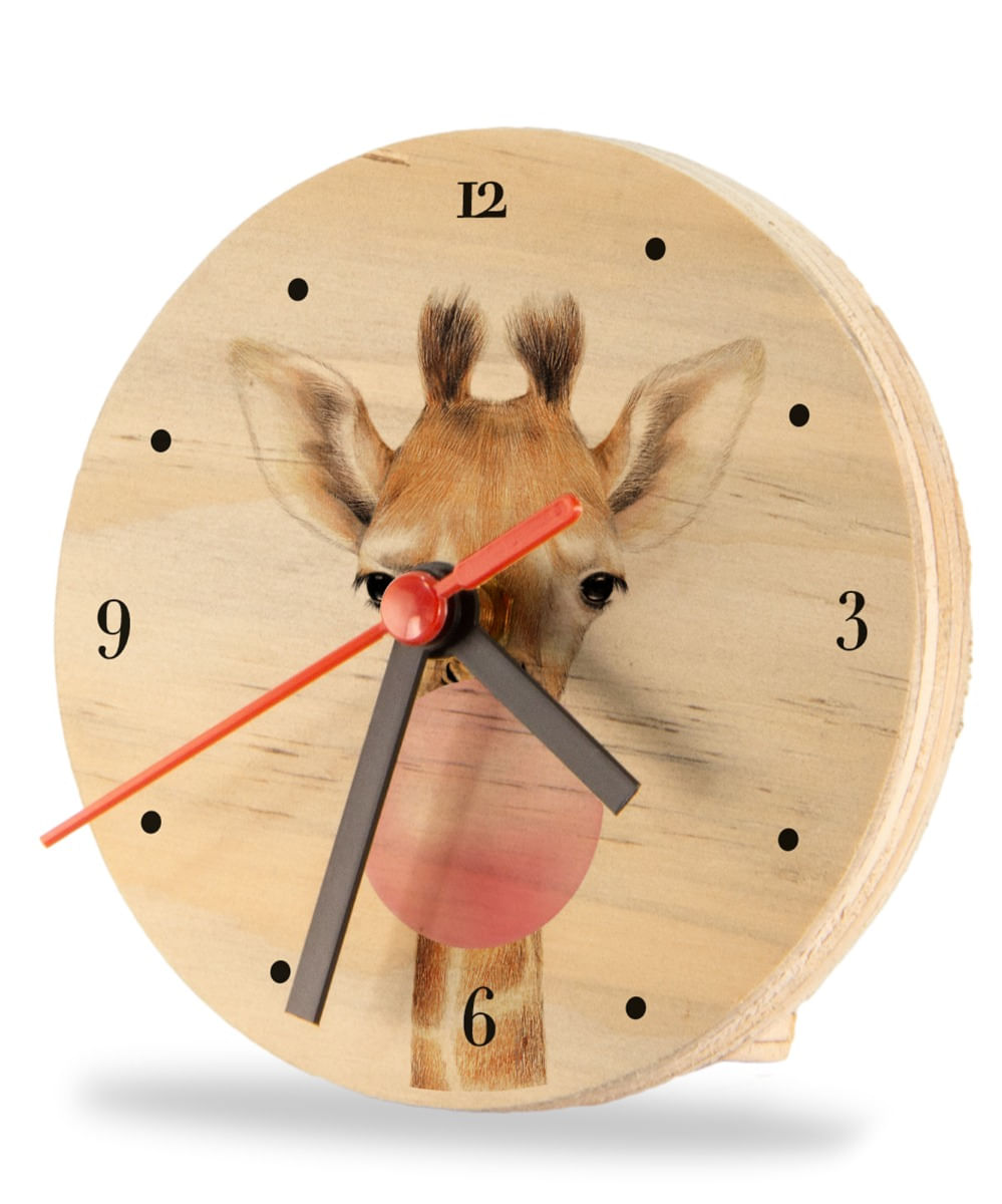 Reloj De Mesa Jirafa Chicle 12 x 12 cm - Gama Digital - Dekosas