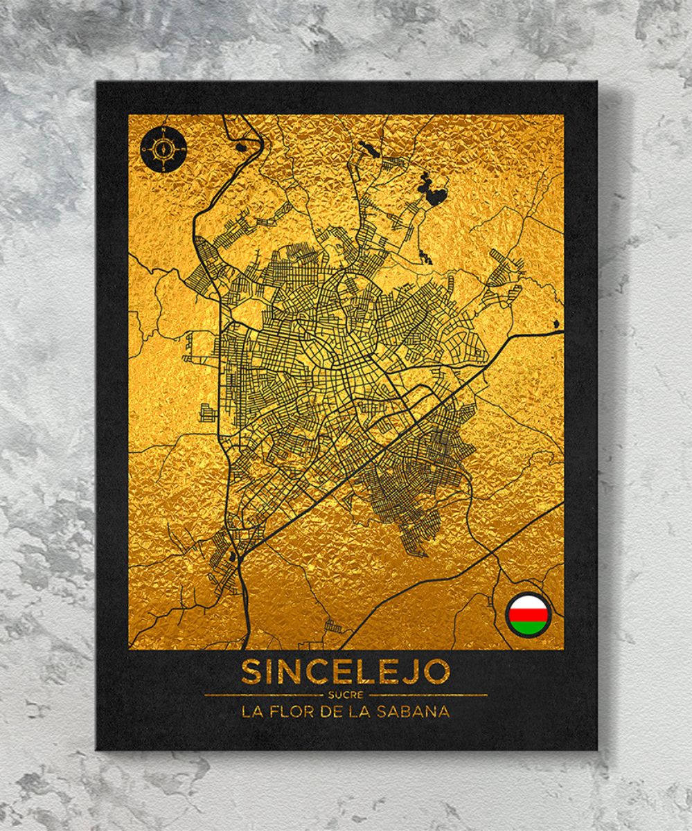 Cuadro Mapa Sincelejo - Interior P - Dekosas