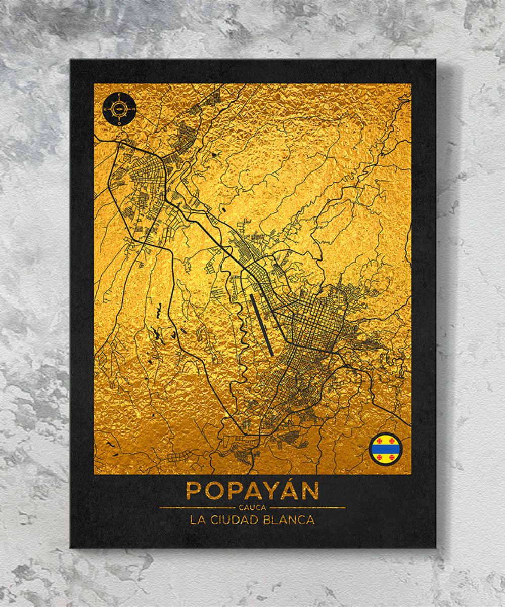 Cuadro Mapa Popayán - Interior P - Dekosas