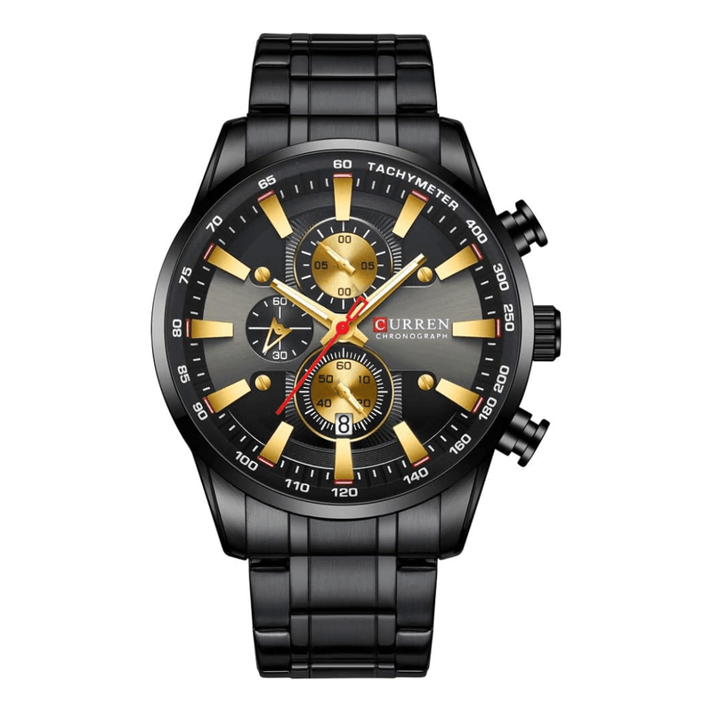 Reloj Curren 8351 Cronógrafo En Acero Para Hombre Negro - Dekosas